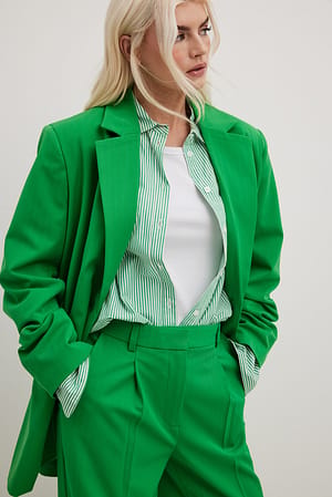 Heavy Oversized Blazer Green | NA-KD