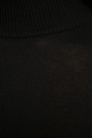 High Neck Light Knit Sweater Black | NA-KD