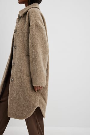 Lange Overshirt-Jacke Beige | NA-KD