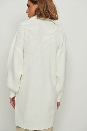 Long Zipper Sweater Offwhite | NA-KD
