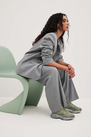 Mixed Upper Detailed Trainers Green | NA-KD