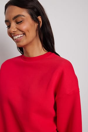 Oversized Brushed Sweatshirt Red | NA-KD