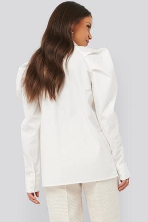 Puff Shoulder Shirt Weiß | NA-KD