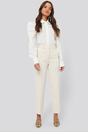 Puff Shoulder Shirt Weiß | NA-KD