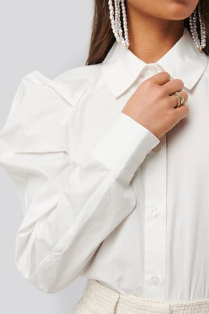 Puff Shoulder Shirt Weiß | NA-KD