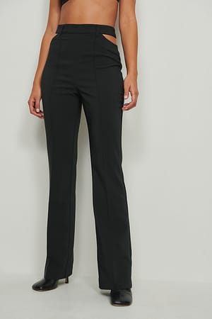 Recycled Cut Out Suit Pants Black | NA-KD