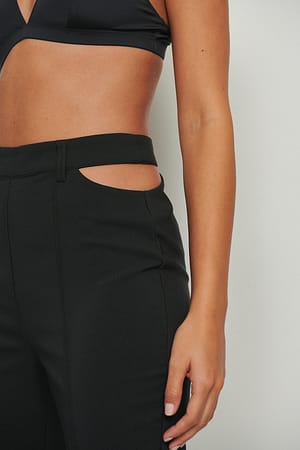 Recycled Cut Out Suit Pants Black | NA-KD