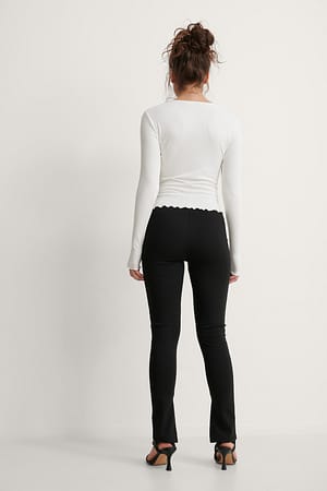 Rouched Rib Top Offwhite | NA-KD