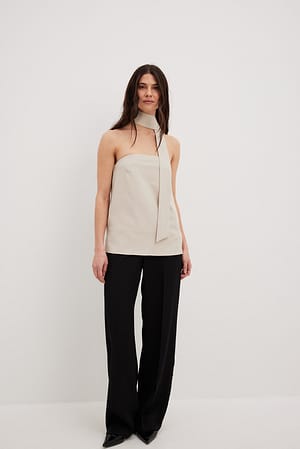 Scarf Tube Top Beige | NA-KD