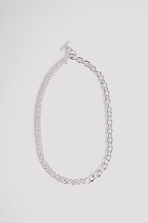 Silver Plated Split Chain Necklace Silver | NA-KD
