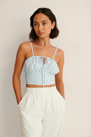 Smock Back Strap Top Flower | NA-KD