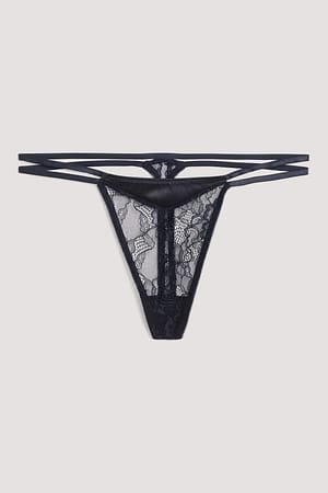 Strappy Detailed Lace Panty Black Na Kd