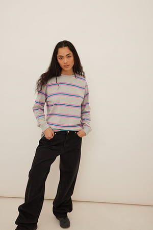 Striped Long Sleeve T-shirt Stripe | NA-KD