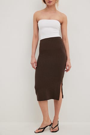 Structure Midi Skirt Brown | NA-KD
