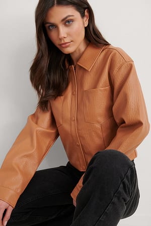 Structure PU Short Jacket Orange | NA-KD