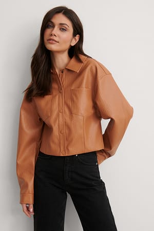 Structure PU Short Jacket Orange | NA-KD