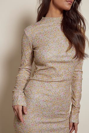 Structured Midi Dress Flower | NA-KD