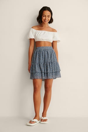 Structured Mini Skirt Flower | NA-KD