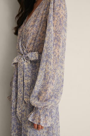 Structured Overlap V-Neck Maxi Dress Flower | NA-KD