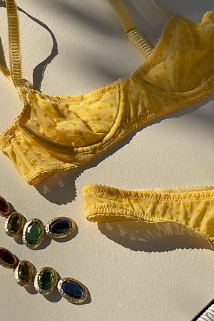 Swiss Dot Bra Yellow | NA-KD
