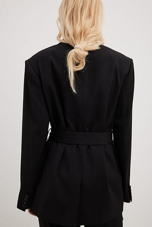 Tie Detail Blazer Black | NA-KD