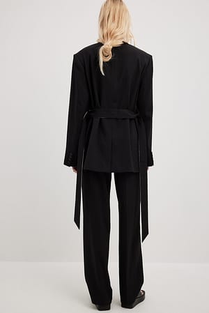 Tie Detail Blazer Black | NA-KD
