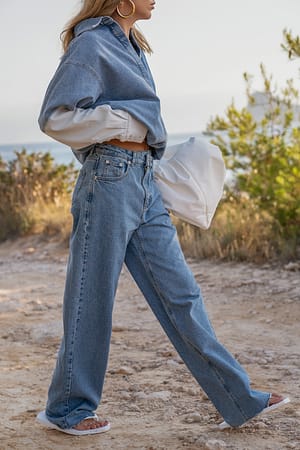 Uneven Waist Denim Blue | NA-KD