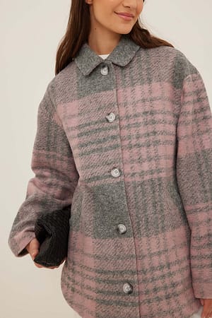 Wool Blend Checked Jacket Checkered | NA-KD