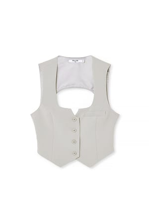 Open Back Vest Grey | NA-KD
