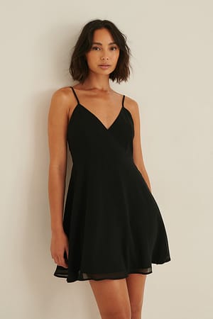 Open Back Mini Dress Black | NA-KD