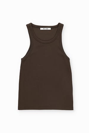 Ribbed Tank Brown | NA-KD