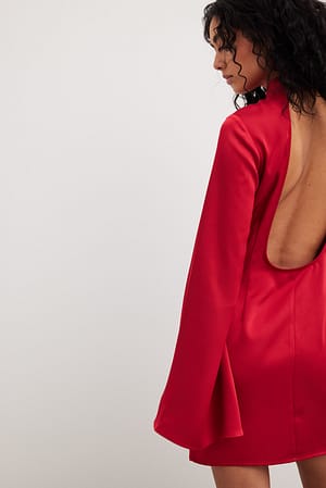 Rose Details Flowy Mini Dress Red | NA-KD