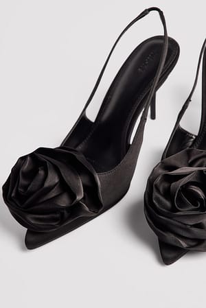 Rose Pointy Toe Pumps Black | NA-KD