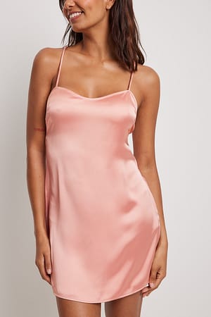 Satin Mini Dress Pink | NA-KD