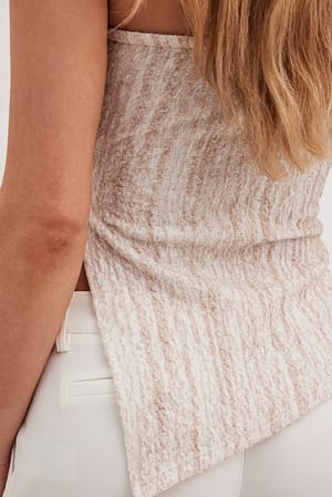 Structured Slit Detail Tube Top Beige | NA-KD