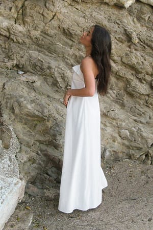 Thin Strap Cape Dress White | NA-KD