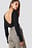 Deep Back Long Sleeve Top Schwarz | NA-KD