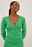 Fine Knitted Shoulder Pad Cardigan Verde | NA-KD