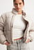 Detachable Sleeve Padded Jacket Beige | NA-KD