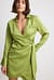 Draped Wrap Mini Dress Green | NA-KD