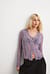 Fine Knitted Distressed Cardigan Purple | NA-KD