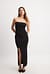 Fine Knitted High Slit Tube Dress Black | NA-KD