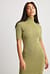 Fine Knitted Turtleneck Mini Dress Green | NA-KD