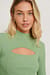 Cut Out Chest Detail Top Green | NA-KD