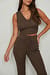 Drawstring Rib Pants Brown | NA-KD