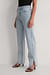 High Waist Straight Side Slit Jeans Blue | NA-KD