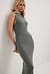 Ribbed Fine Knitted Maxi Dress Grey | NA-KD
