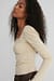 Rouched Square Neck Top Beige | NA-KD