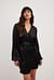 Satin Overlap Mini Dress Black | NA-KD