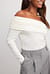 Offshoulder-topp i jersey Naturvit | NA-KD